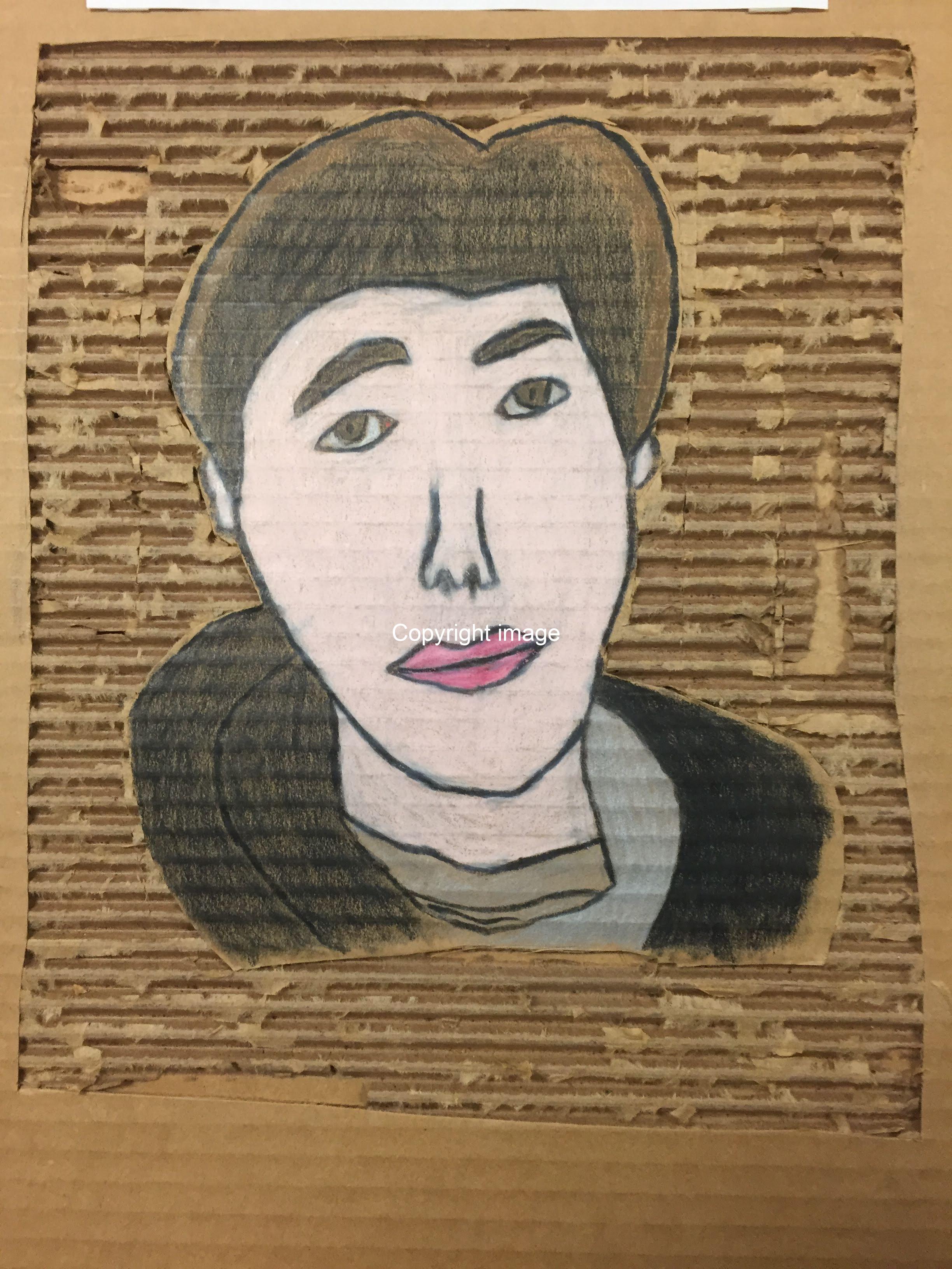 Card Board Self Portrait – My Artwork and Life